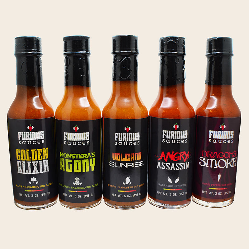 Original Hot Sauce Variety Pack (5 Bottles) | Furious Sauces