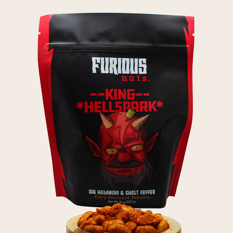 King Hellspark (BBQ Habanero & Ghost Pepper) Fiery Seasoned Peanuts ...